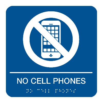 No Cell Phones - Graphic Braille Signs | Emedco