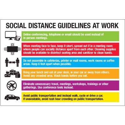 Social Distance Guidelines at Work Board | Seton