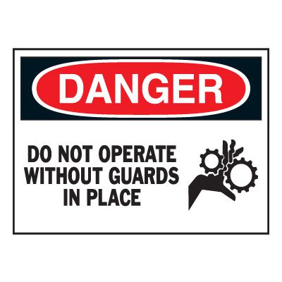 Graphic On-The-Spot Labels - Do Not Operate Without Guards | Seton.ca