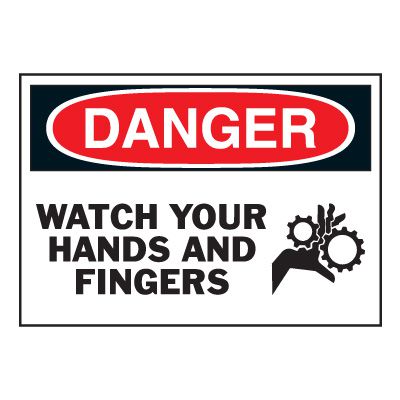 Danger Watch Your Hands & Fingers, Graphic Warning Labels | Seton ...