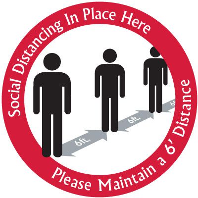 Floor Markers, Floor Safety - Social Distancing in Place Here | Seton