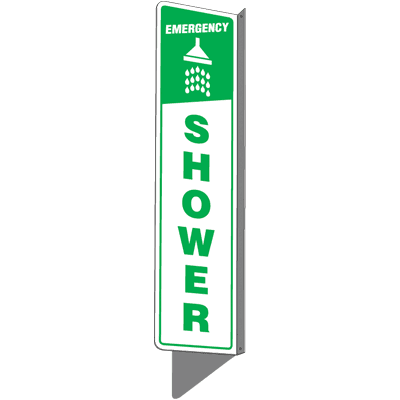 2-Way, 3-Way View Emergency Shower Sign | Emedco