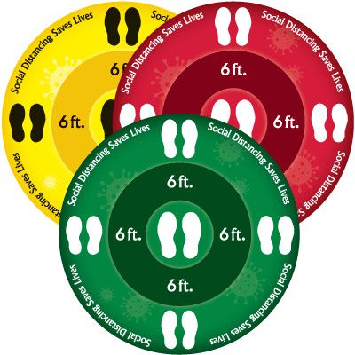 Floor Markers - Social Distancing - 6 Ft. Apart | Emedco