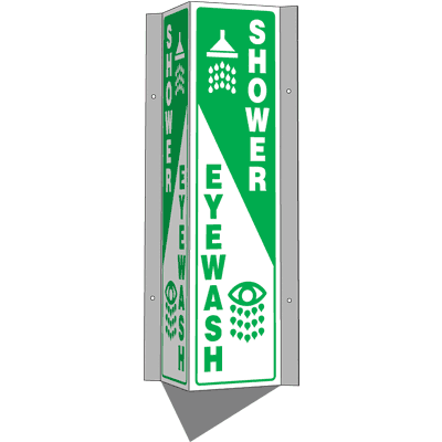 Glow Emergency Shower and Eyewash Sign | Emedco