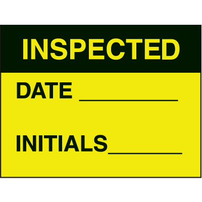 Inspected Date Initials Fluorescent Paper Labels | Seton