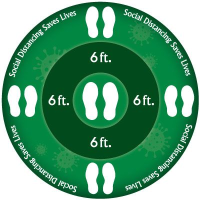 Floor Markers - Social Distancing Saves Lives - Circle | Seton