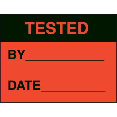 Tested By Date Fluorescent Paper Labels | Seton