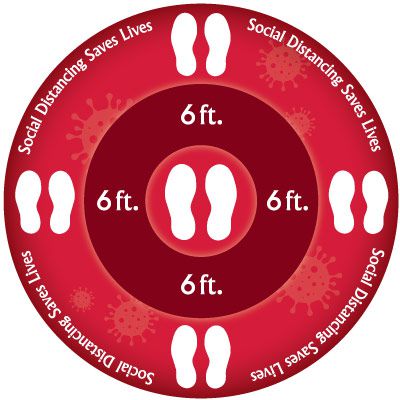 Floor Markers - Social Distancing Saves Lives - Circle | Seton