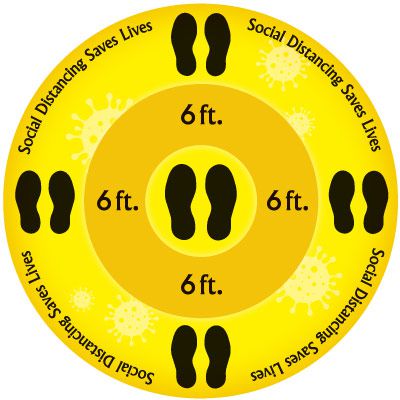 Floor Markers - Social Distancing - 6 Ft. Apart | Emedco