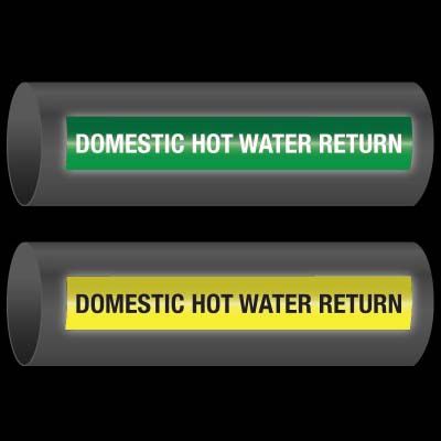 Reflective Adhesive Pipe Markers-Dom Hot Water Return | Seton Canada ...