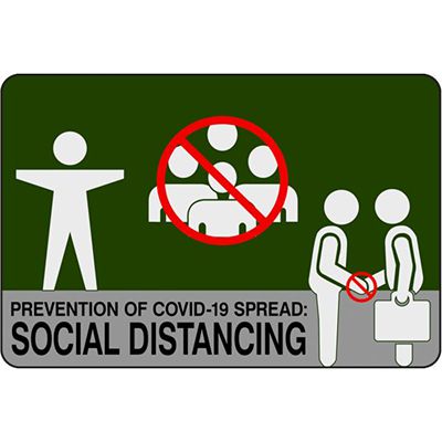 Prevention Of COVID-19 Spread - Safety Message Mat | Emedco