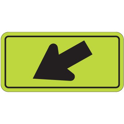Fluorescent Pedestrian Signs - Left Down Arrow|Seton Canada | Seton.ca