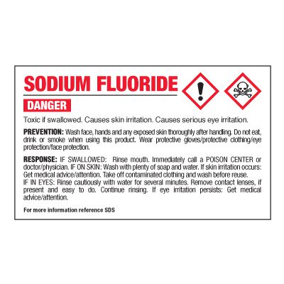 Sodium Fluoride - GHS Chemical Labels | Seton