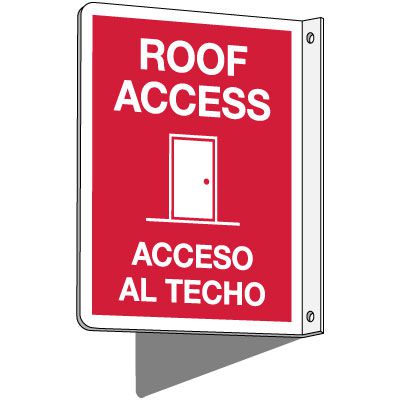 2-Way Bilingual Roof Access Sign | Seton.ca