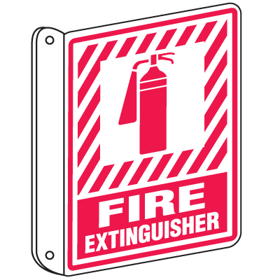 2-Way Fire Extinguisher Sign (w/ Graphic) | Emedco