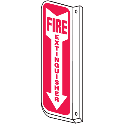 Slim-Line 2-Way Fire Extinguisher Arrow Sign | Emedco
