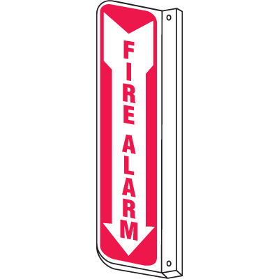 Fire Alarm Control Panel Sign - 2 Way, Down Arrow | Seton