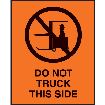 Do Not Truck This Side Fluorescent Shipping Labels | Seton