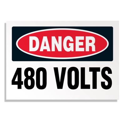 Danger 480 Volts Electrical Label | Emedco