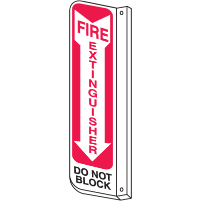 Slim-Line 2-Way Fire Extinguisher Arrow Sign - Do Not Block | Emedco