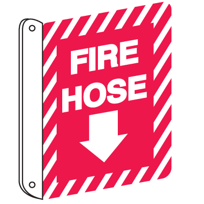 2-Way Fire Hose Sign w/ Arrow (9" x 12") | Seton