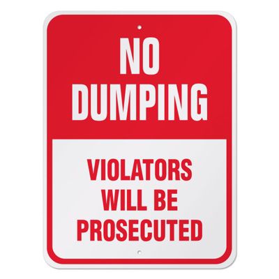 No Dumping Sign, Property & Security Signs | Emedco