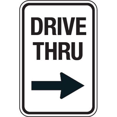 Reflective Parking Lot Signs - Drive Thru (With Arrow)|Seton Canada