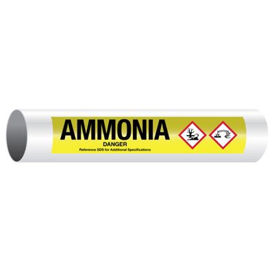 Danger Ammonia - GHS Pipe Markers | Emedco