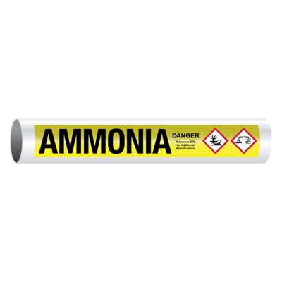 Danger Ammonia - GHS Pipe Markers | Emedco