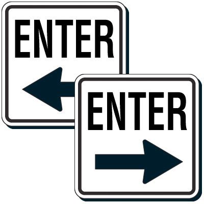 Enter Signs with Arrows | Emedco