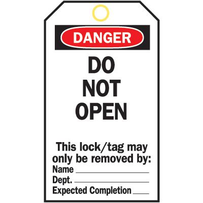 Heavy Duty Lockout Tags - Do Not Open|Seton Canada | Seton.ca