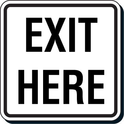 Reflective Parking Lot Signs - Exit Here, Parking Lot Signs | Seton