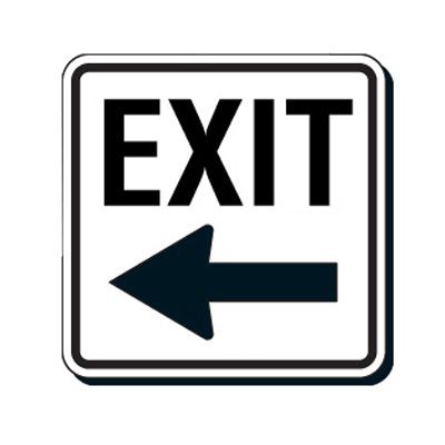 Reflective Parking Lot Signs - Exit (Left Arrow)|Seton Canada