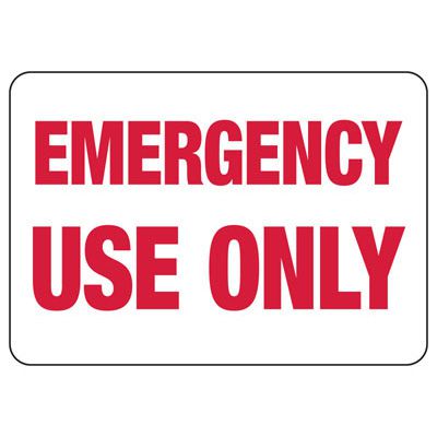 Emergency Use Only Self-Adhesive Vinyl Exit Signs | Seton