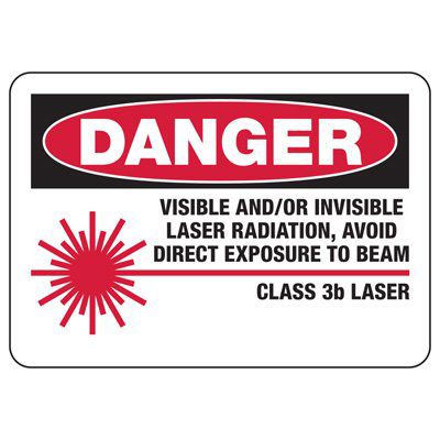 Danger Class 3B Laser - Laser Equipment Warning Labels | Emedco