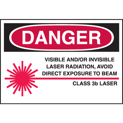 Danger Class 3B Laser - Laser Equipment Warning Labels | Emedco