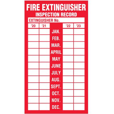 Fire Extinguisher Inspection Label | Emedco