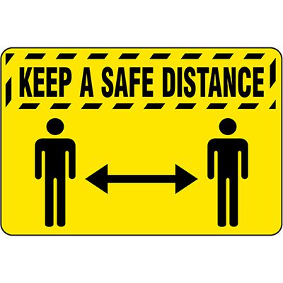 Keep A Safe Distance - Safety Message Mat | Emedco