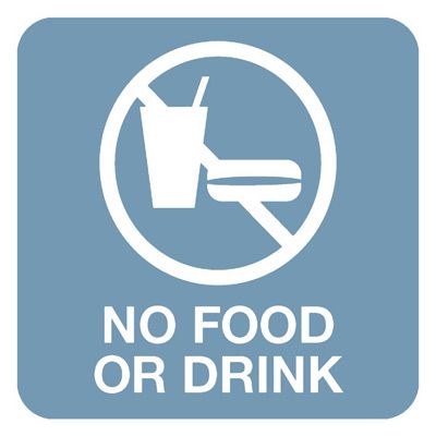No Food Or Drink - Optima Office Policy Signs | Emedco