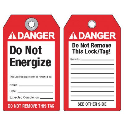 Danger Do Not Energize - ANSI Lockout Tags|Seton Canada | Seton.ca