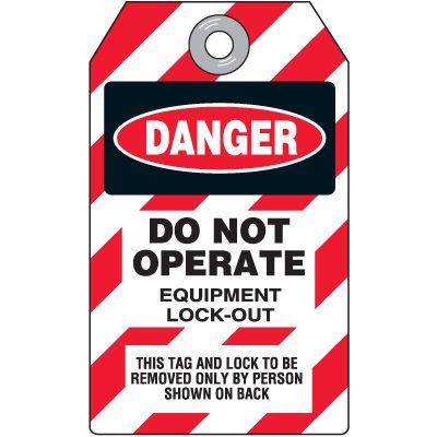 Danger Do Not Operate Equipment Lockout Tag | Seton