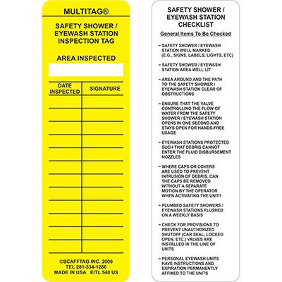 Safety Shower Multitag Insert | Emedco