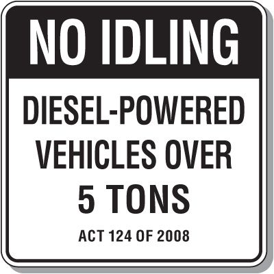 No Idling Signs & No Idle Zone Signs | Emedco