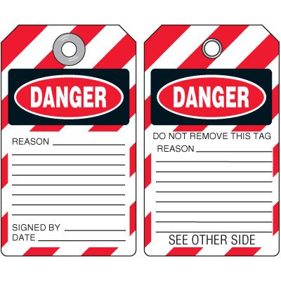 Danger Do Not Remove Tag - Self-Laminating Lockout Tag | Seton