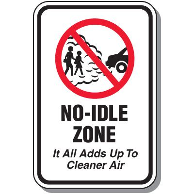 No Idling Signs & No Idle Zone Signs | Emedco