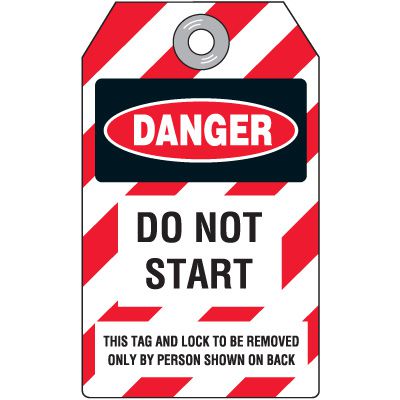 Lockout Tagout Duro-Tags - Danger Do Not Start | Emedco