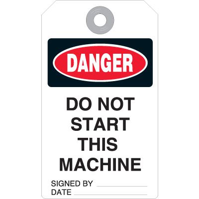 Accident Prevention Tag - Do Not Start Machine | Seton
