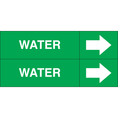 Water - Weather-Code Self-Adhesive Outdoor Pipe Markers | Emedco