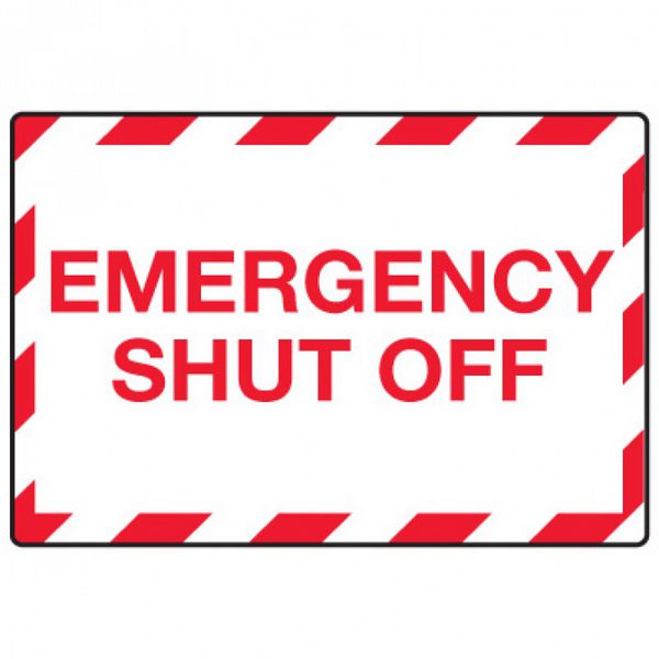 In Case of Emergency Signs - Emergency Shut Off|Seton Canada | Seton.ca