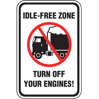 No Idling Signs & No Idle Zone Signs | Emedco